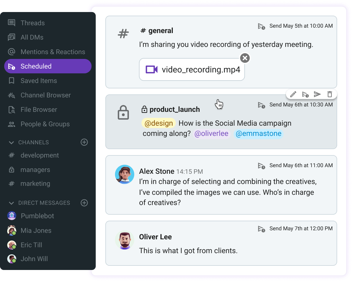Schedule messages - Pumble™
