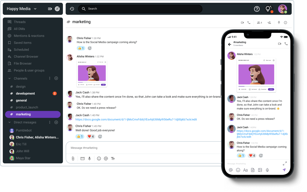 Pumble™ - FREE Chat & Collaboration App for Teams