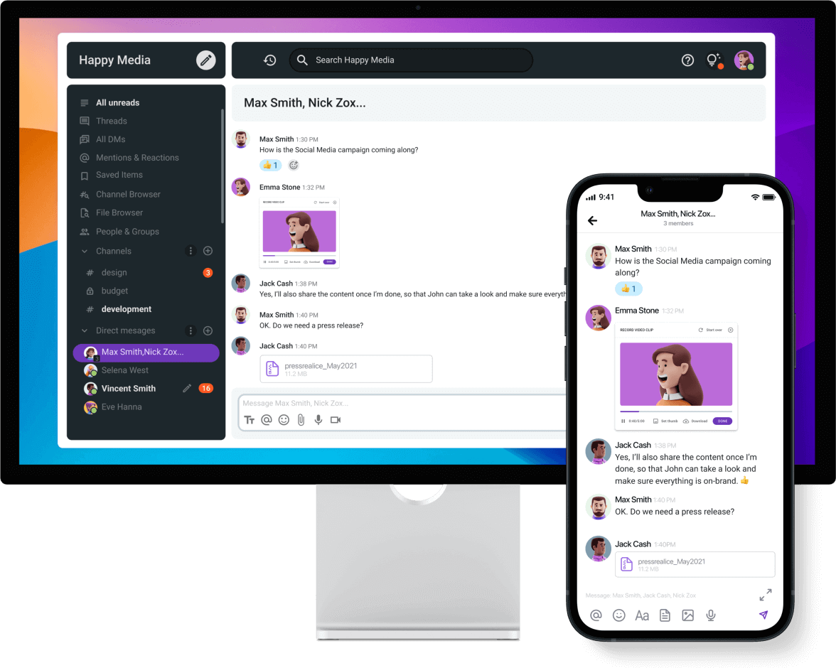 Chat interno para empresas - Pumble