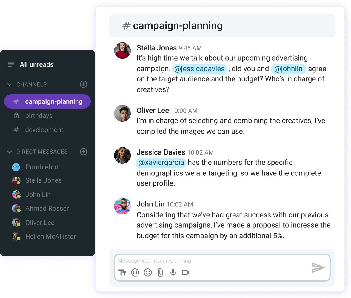 How Marketing teams use Pumble