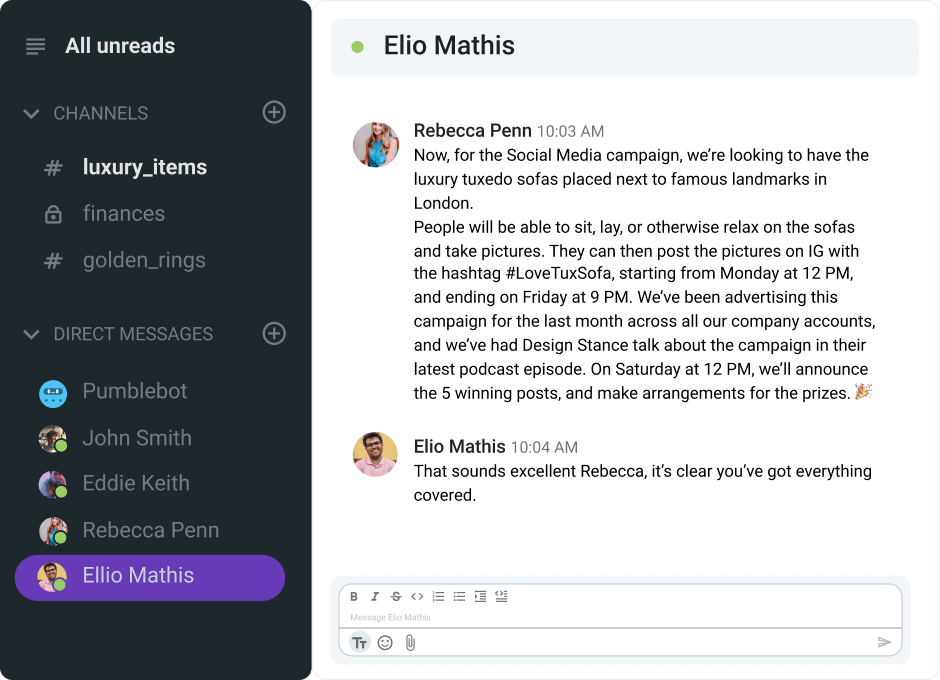 Group messaging app - Pumble