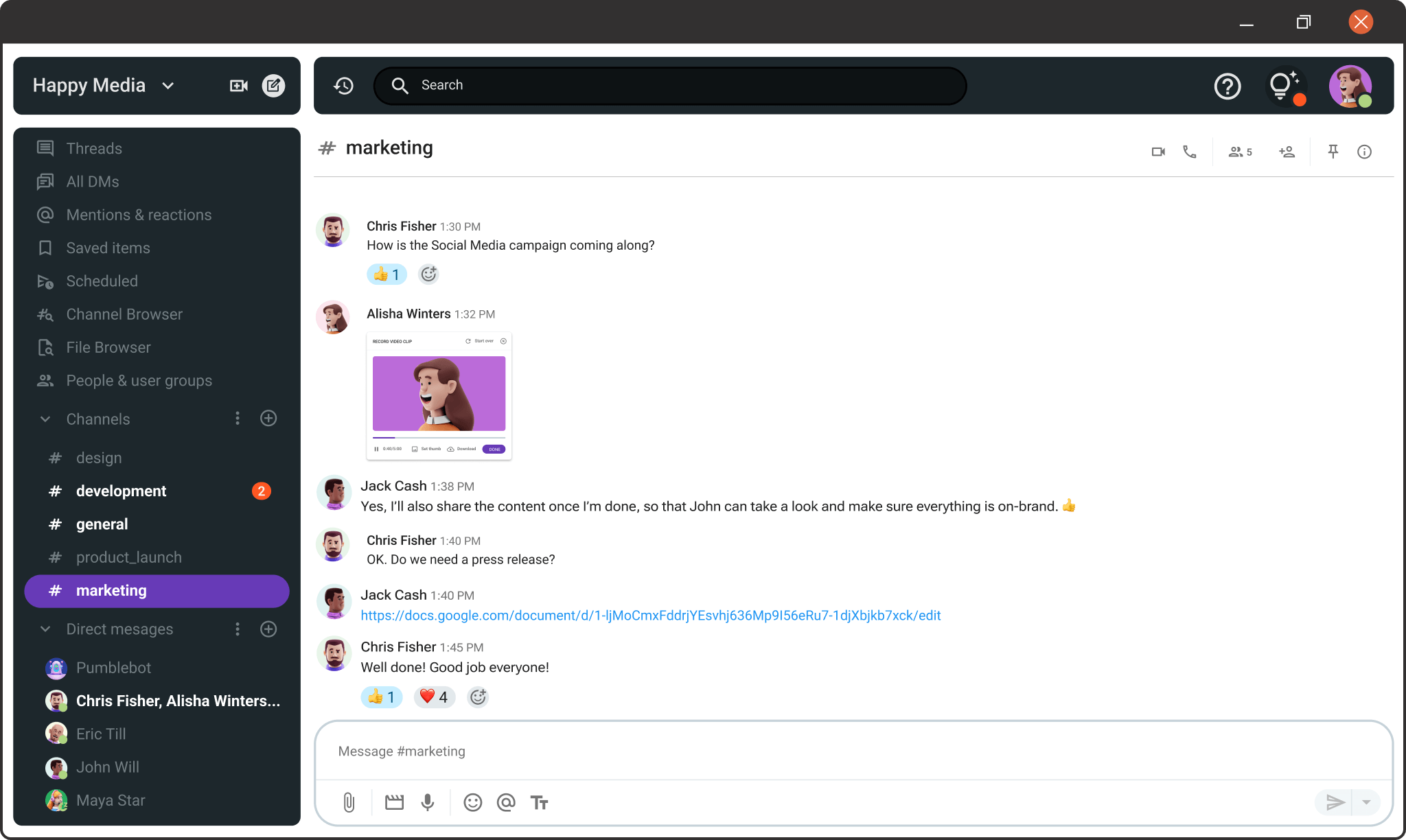 Linux Team Collaboration App - Pumble