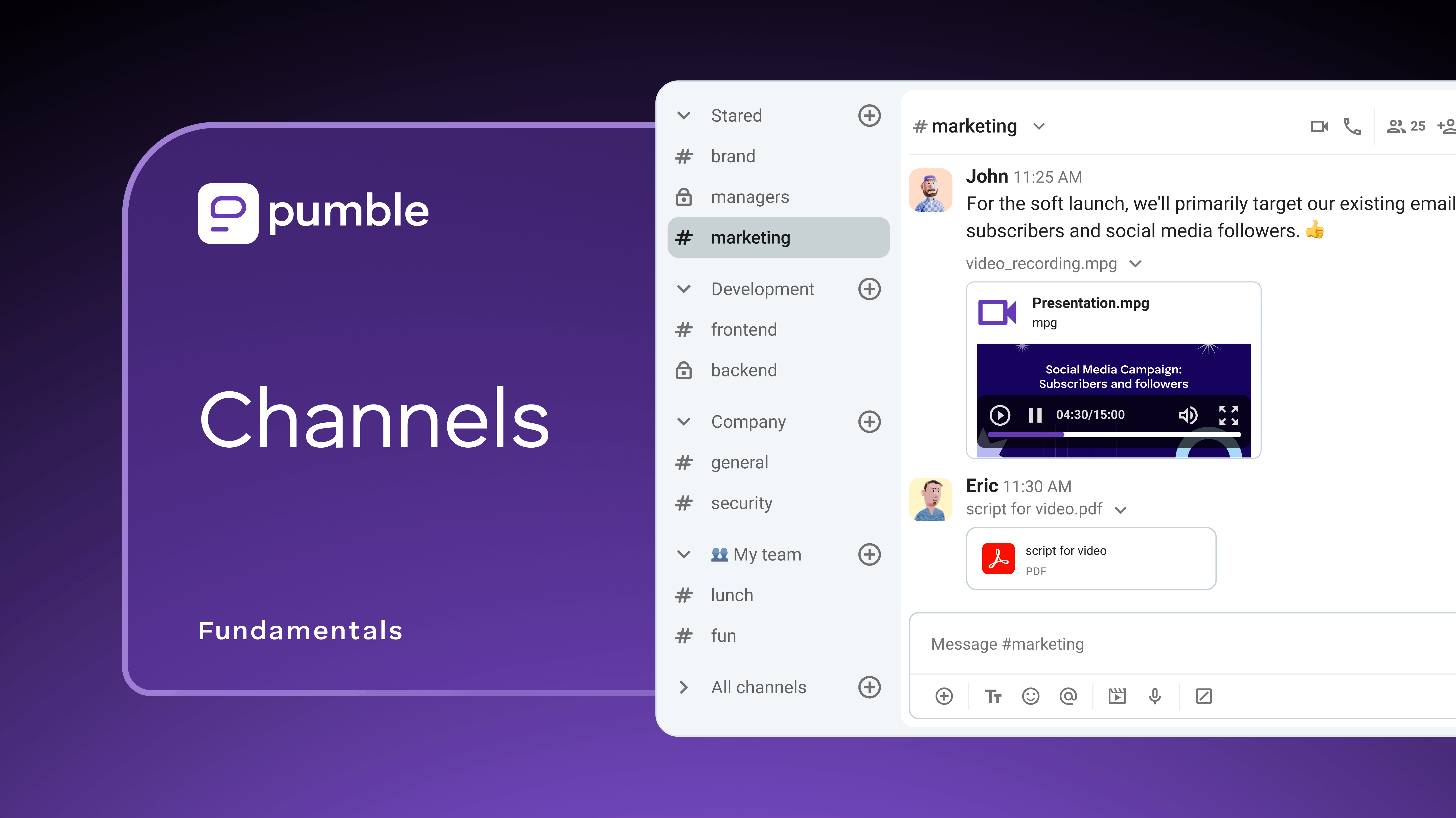 Channels - Pumble™