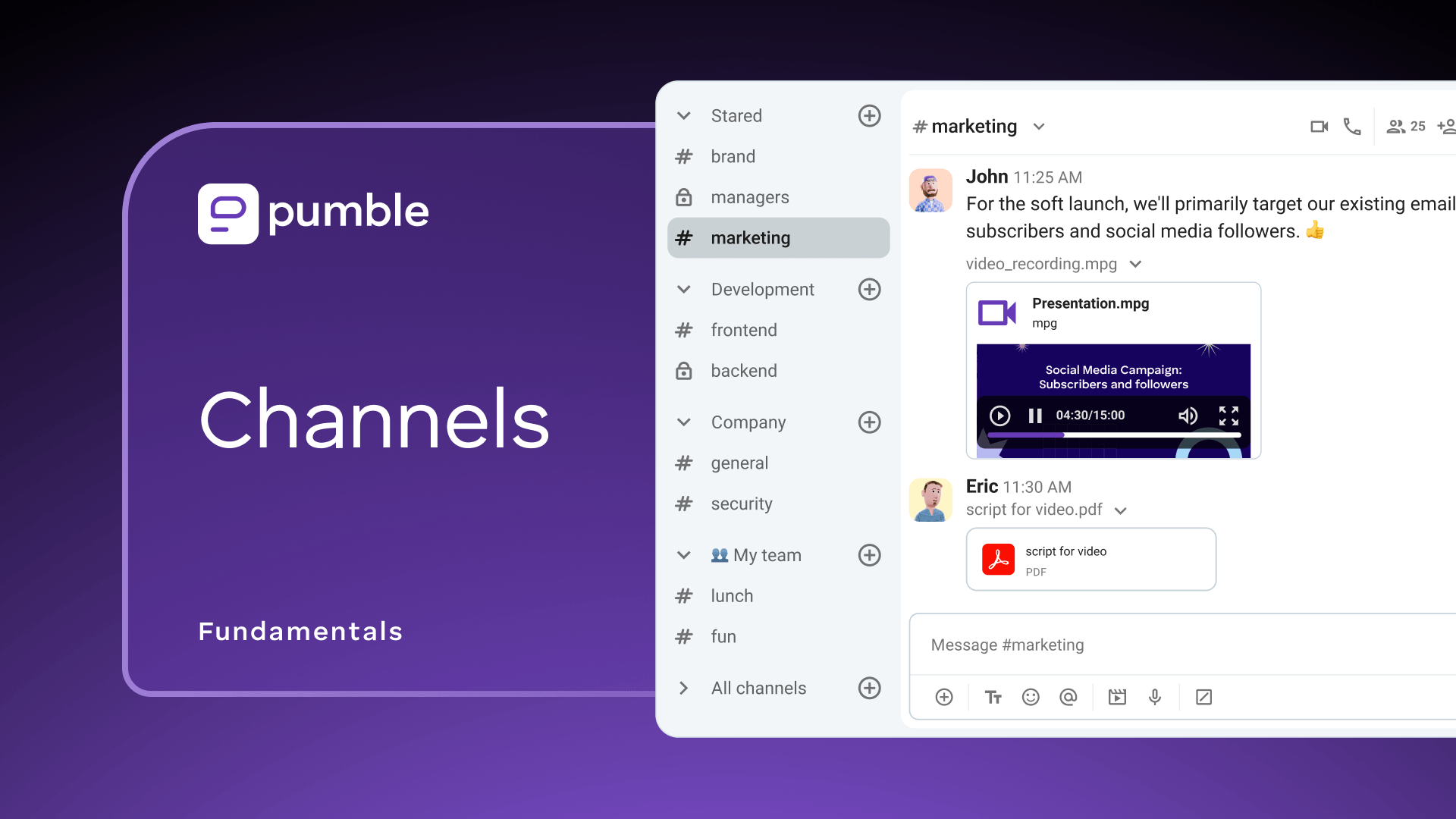 Channels - Pumble™