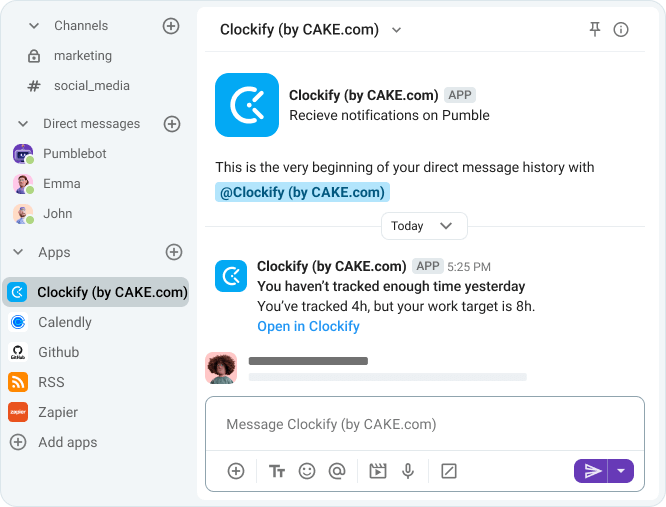 Clockify Integration - Connect Your Apps with Pumble