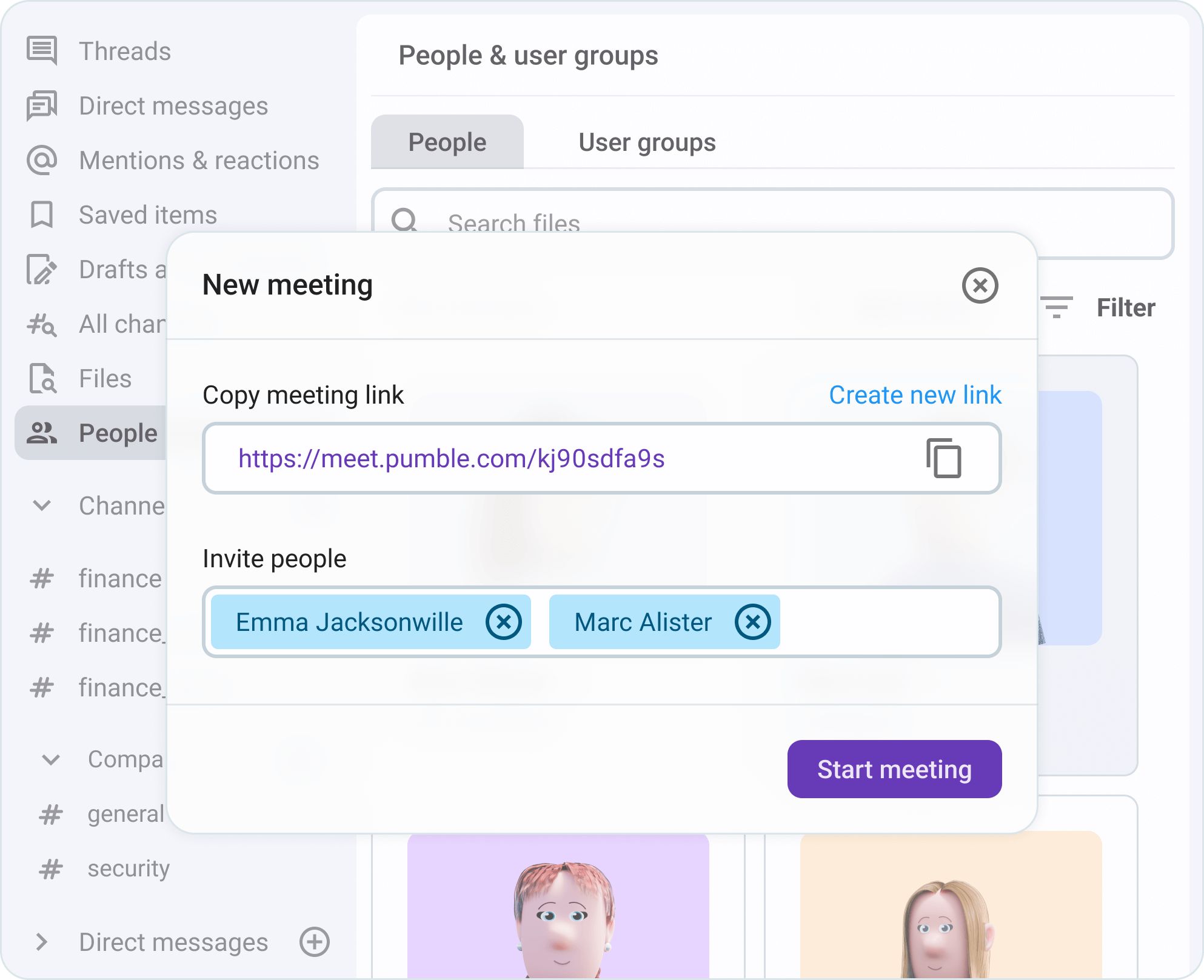 Join a meeting with a link - Pumble