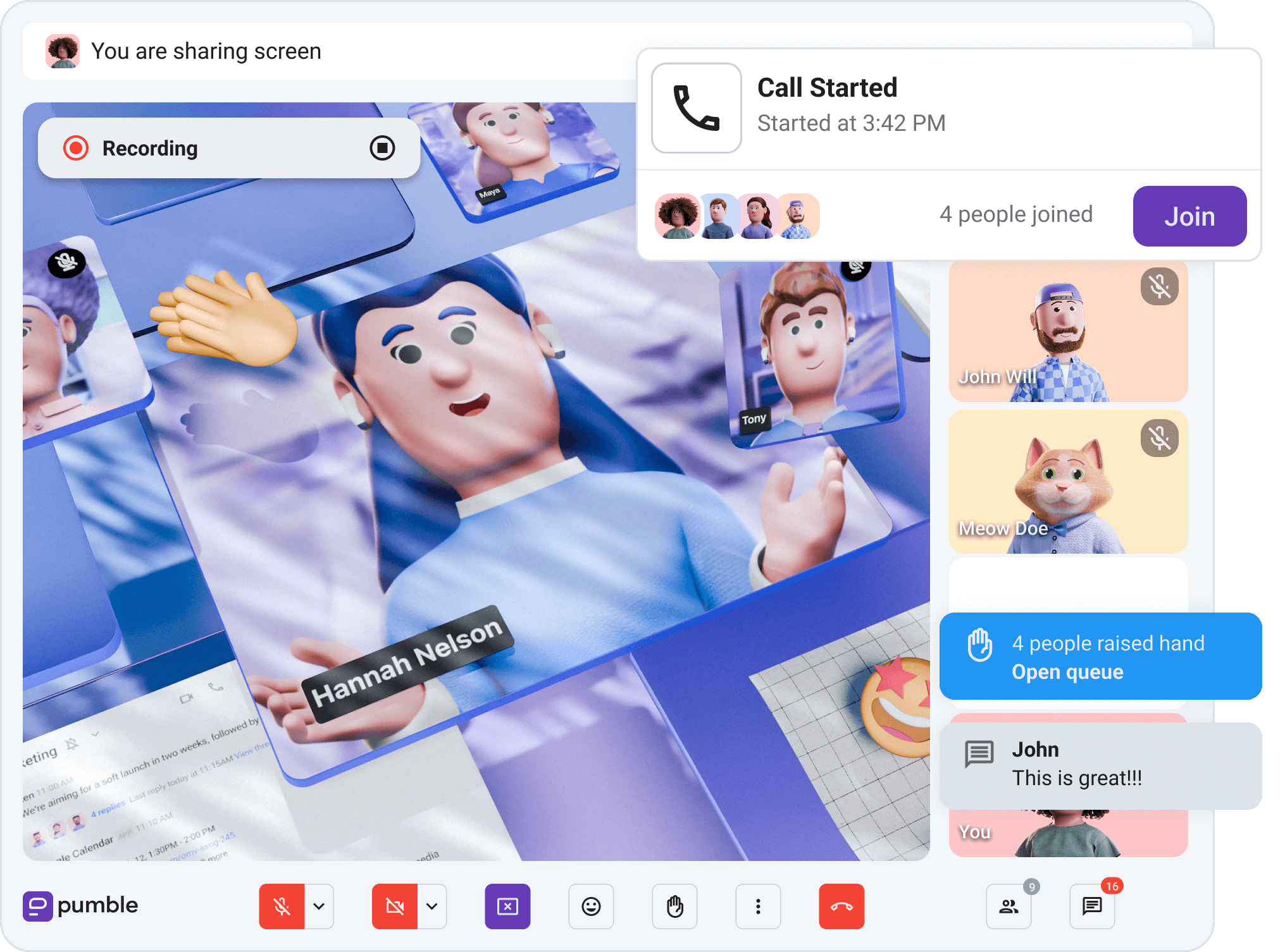 Screen Sharing - Pumble™