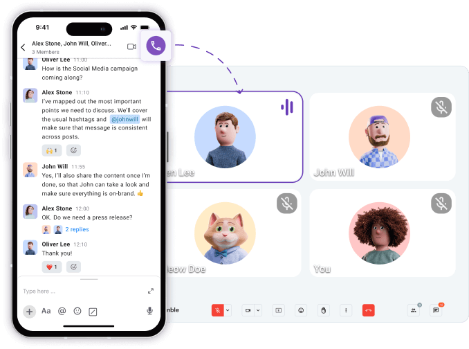 Voice calls for businesses - Pumble™