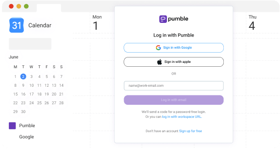 Google Calendar Add-on - Pumble™