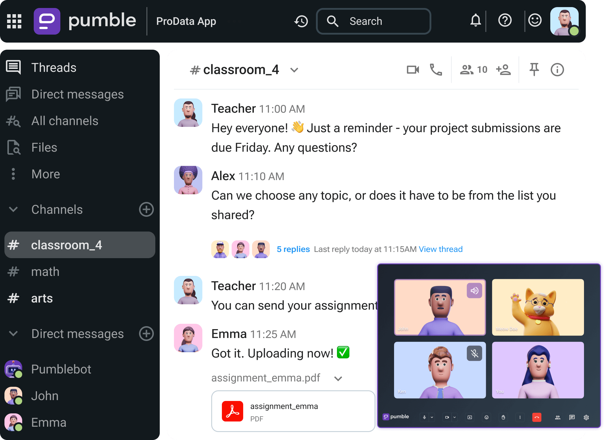 Chat app for Education - Pumble™