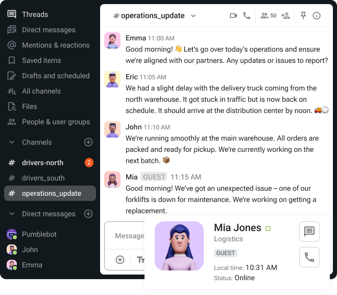 Logistics - Pumble™