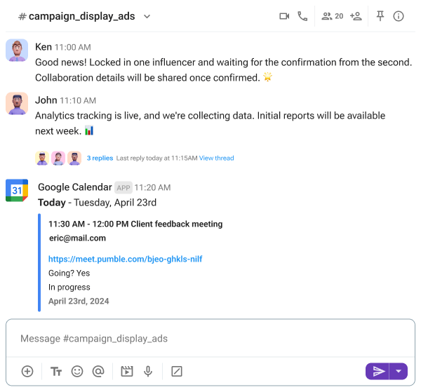 How Marketing teams use Pumble