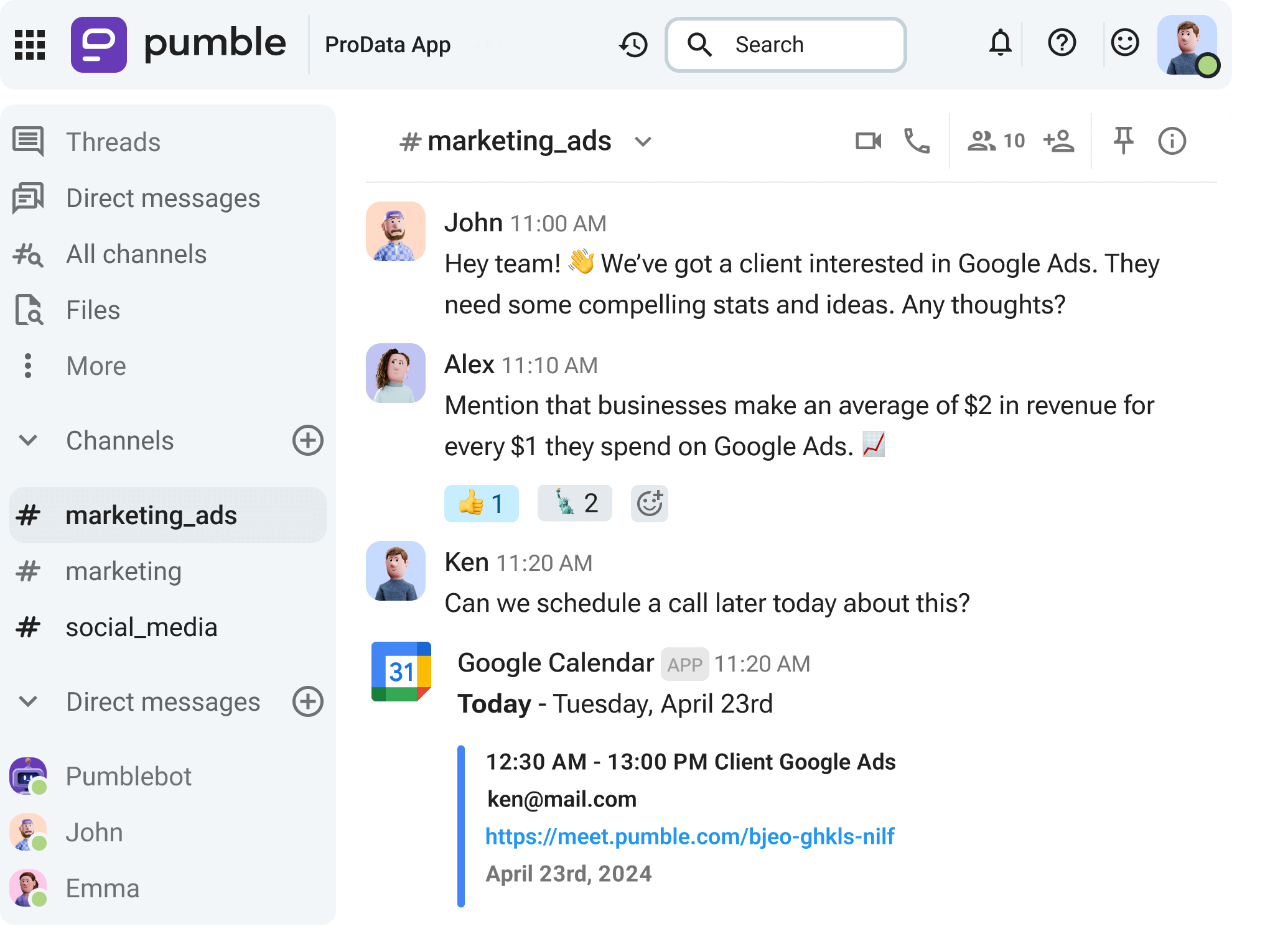 How Marketing teams use Pumble
