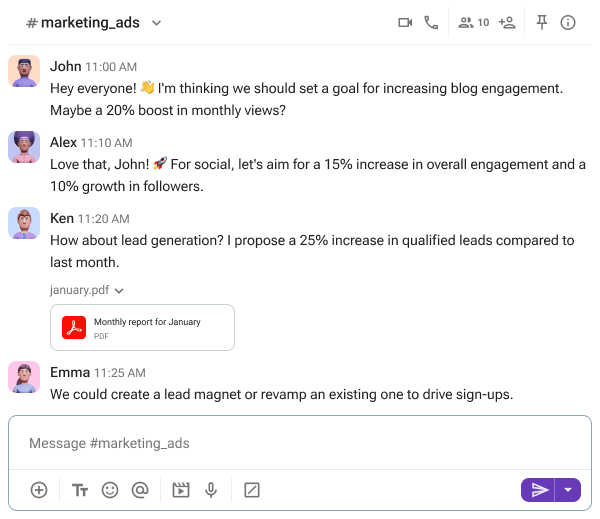 How Marketing teams use Pumble