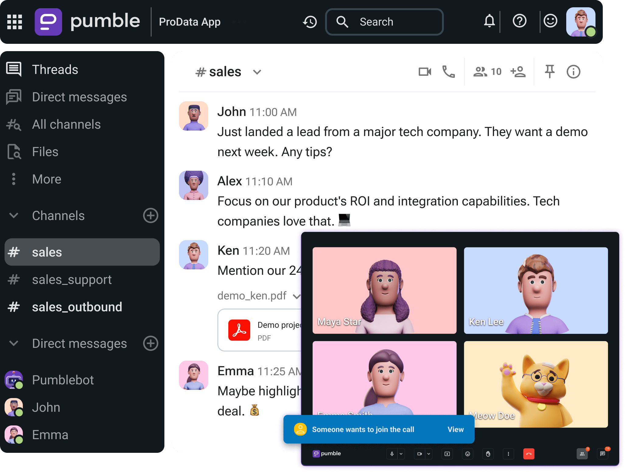 How Sales teams use Pumble