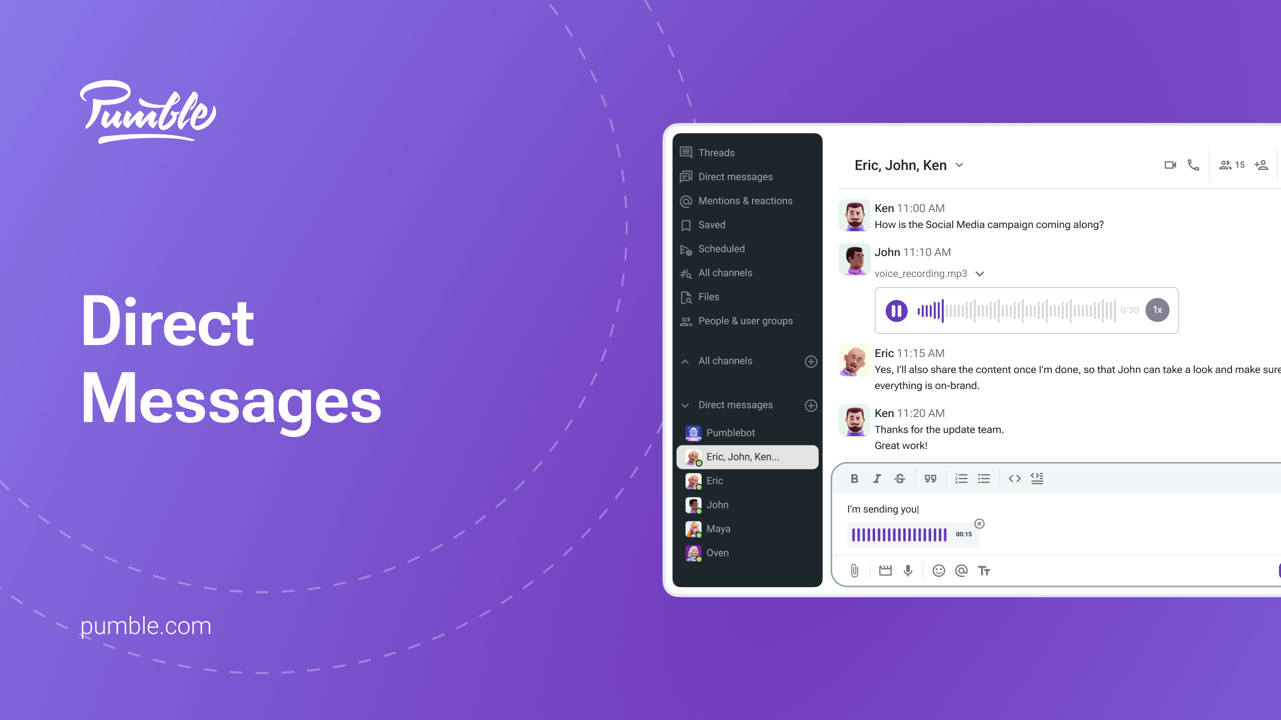 Direct Messages - Pumble™