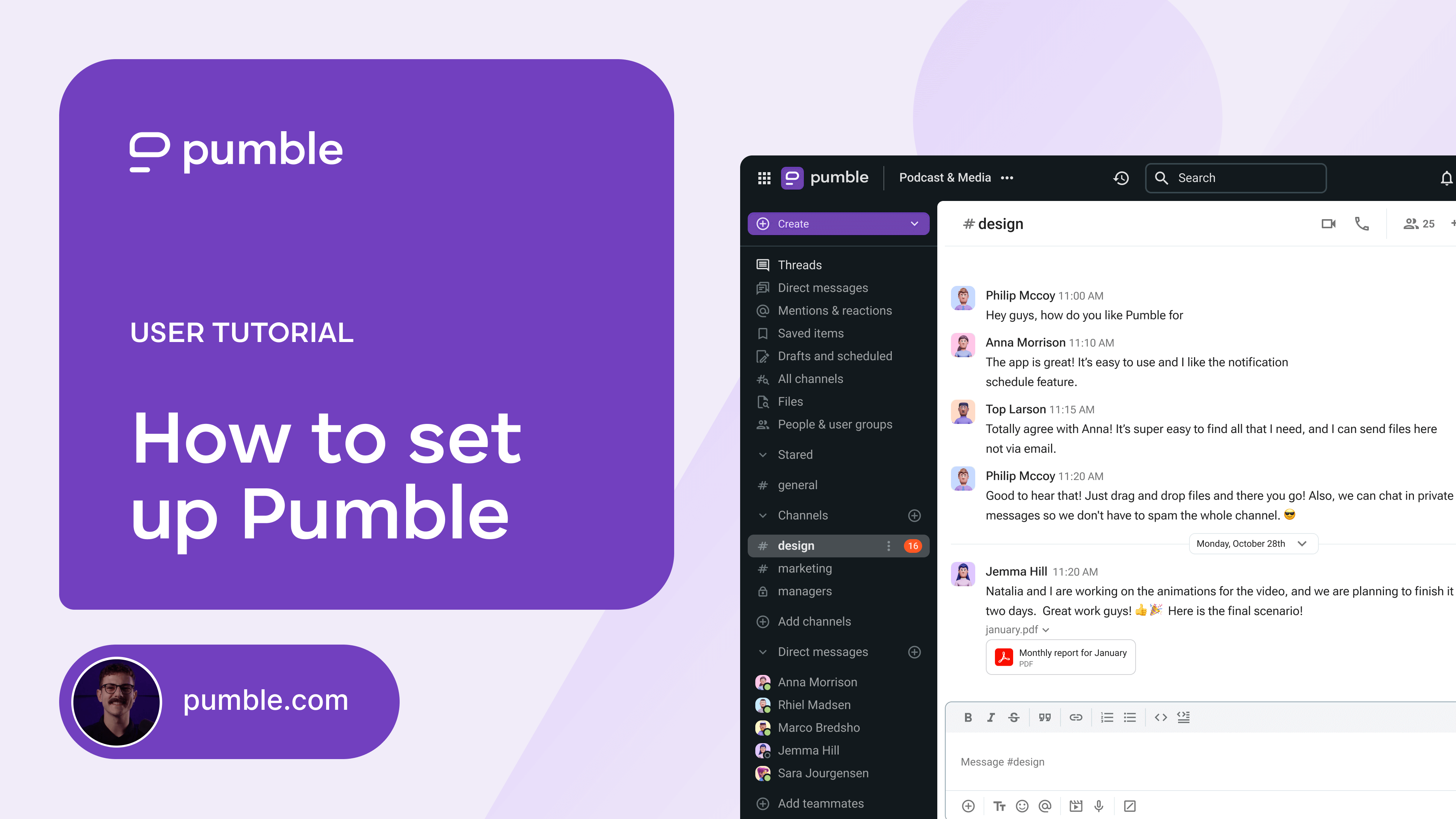 Team Collaboration Tutorials - Pumble™