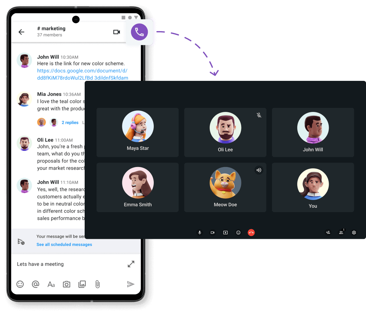 Voice calls for businesses - Pumble™