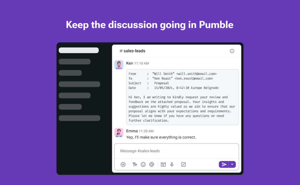 Gmail Integration - Pumble Help