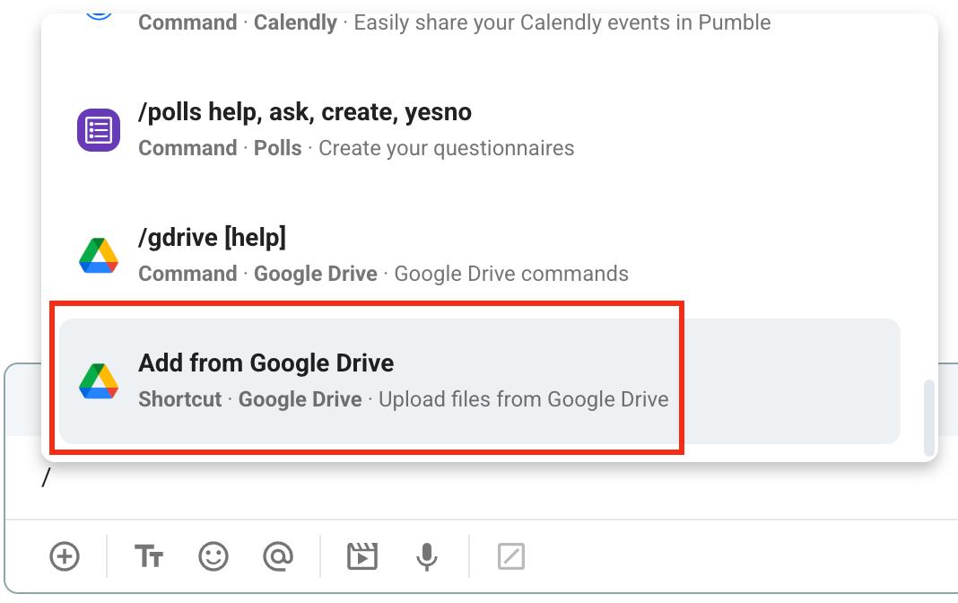 Google Drive-Integration - Pumble-Hilfe
