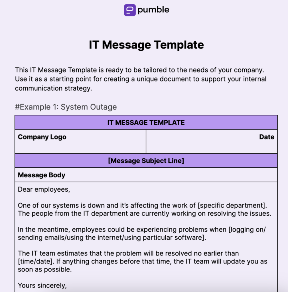 28 Internal Communication Message Templates and Worksheets