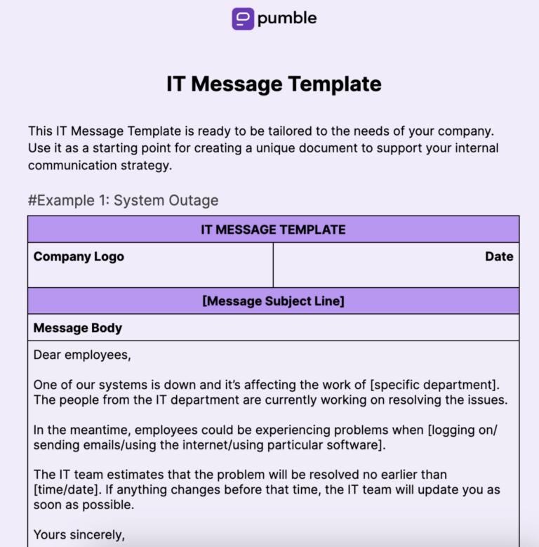 28 Internal Communication Message Templates and Worksheets