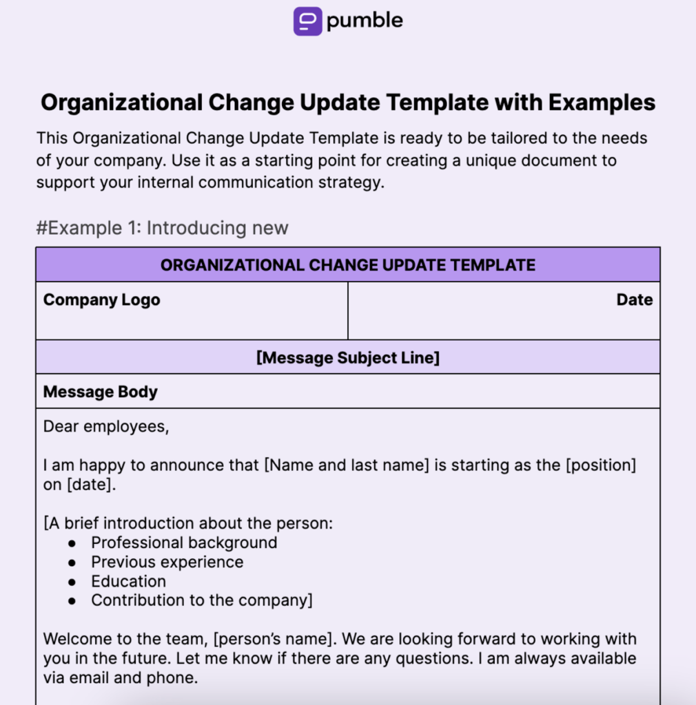 28 Internal Communication Message Templates and Worksheets