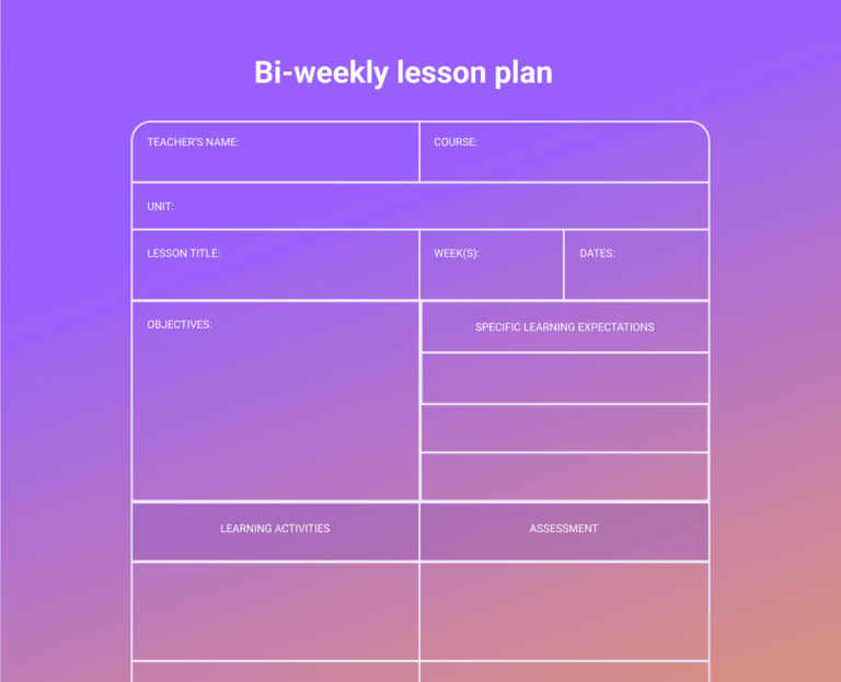 How to write a lesson plan template with examples