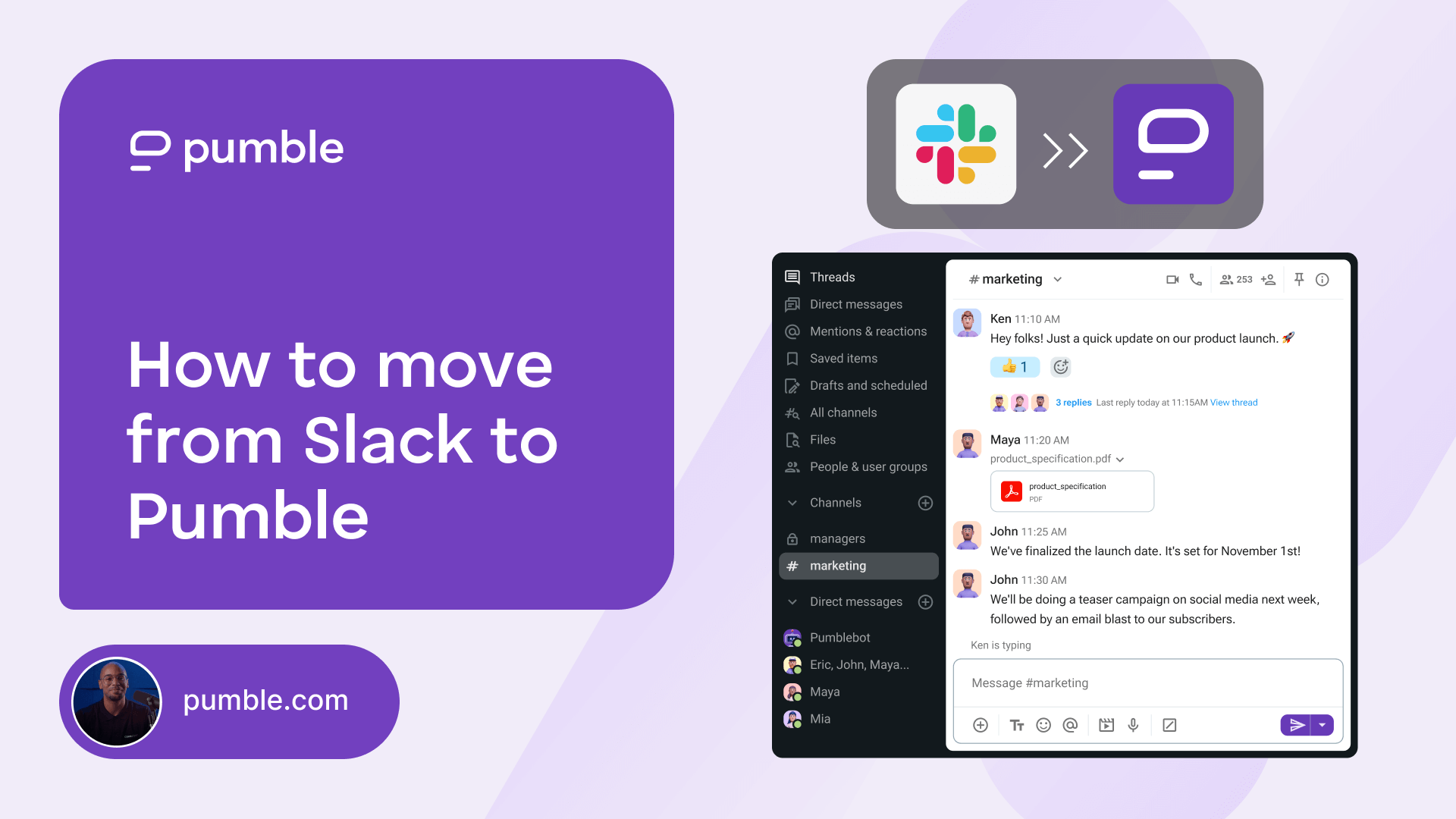Cómo migrar tu equipo de Slack a Pumble