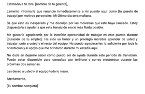 Cómo escribir una carta de renuncia con plantillas