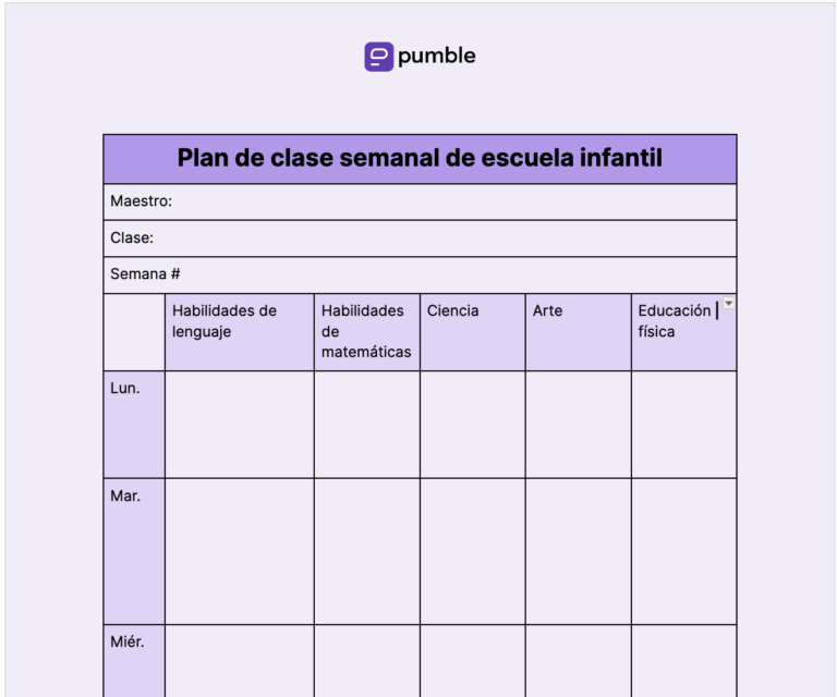 Plantillas de planes de clases para profesores