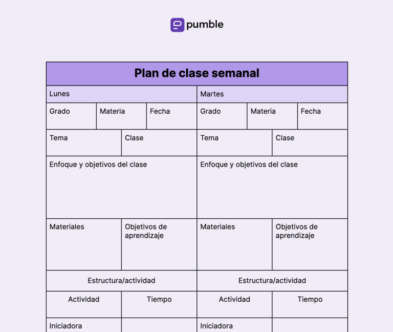 Plantillas de planes de clases para profesores
