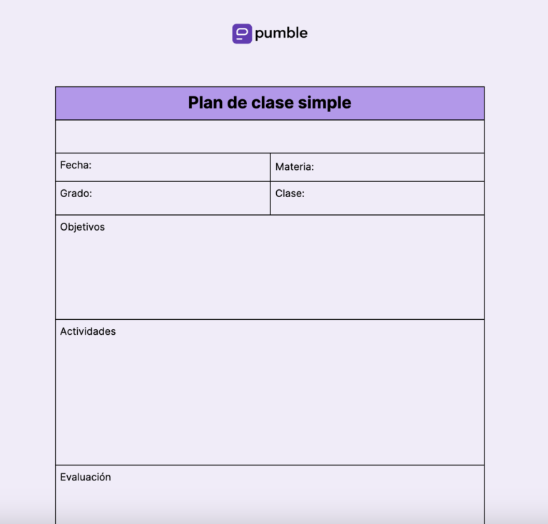 Plantillas de planes de clases para profesores